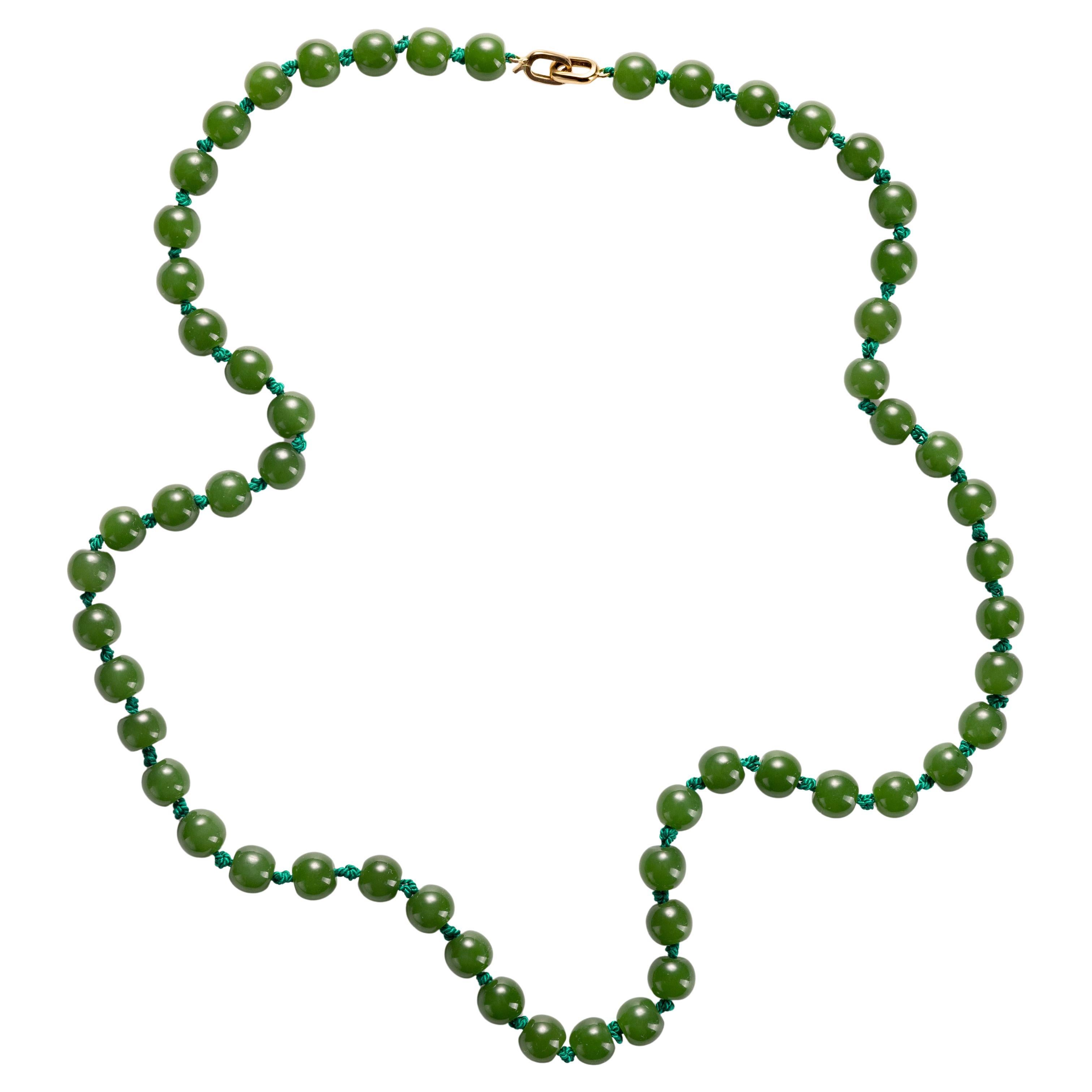 Fine Midcentury Nephrite Jade Necklace at 1stDibs | nephrite necklace ...