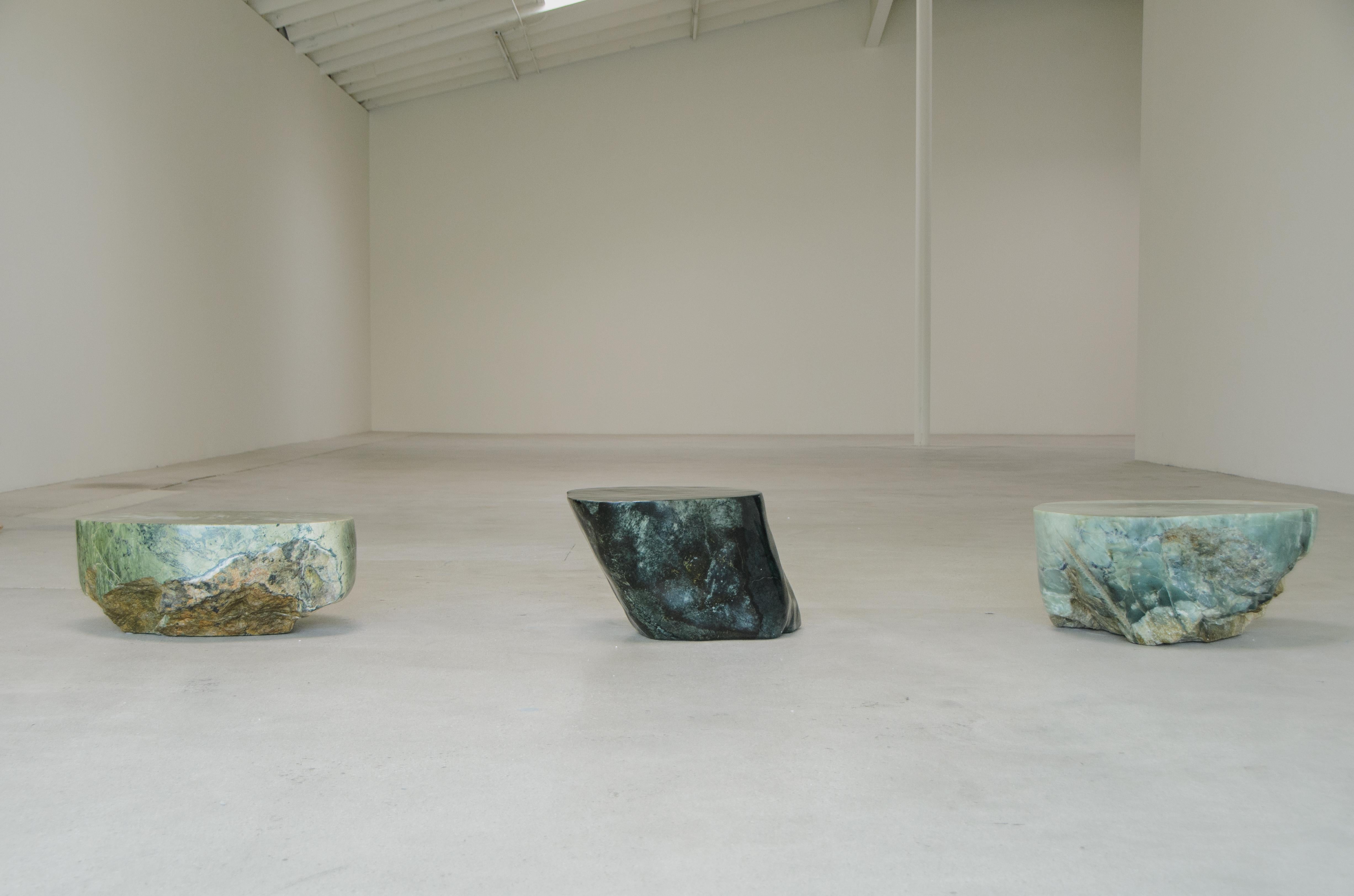 Nephrite Jade Stool / Side Table by Robert Kuo, Hand Carved, One of a ...