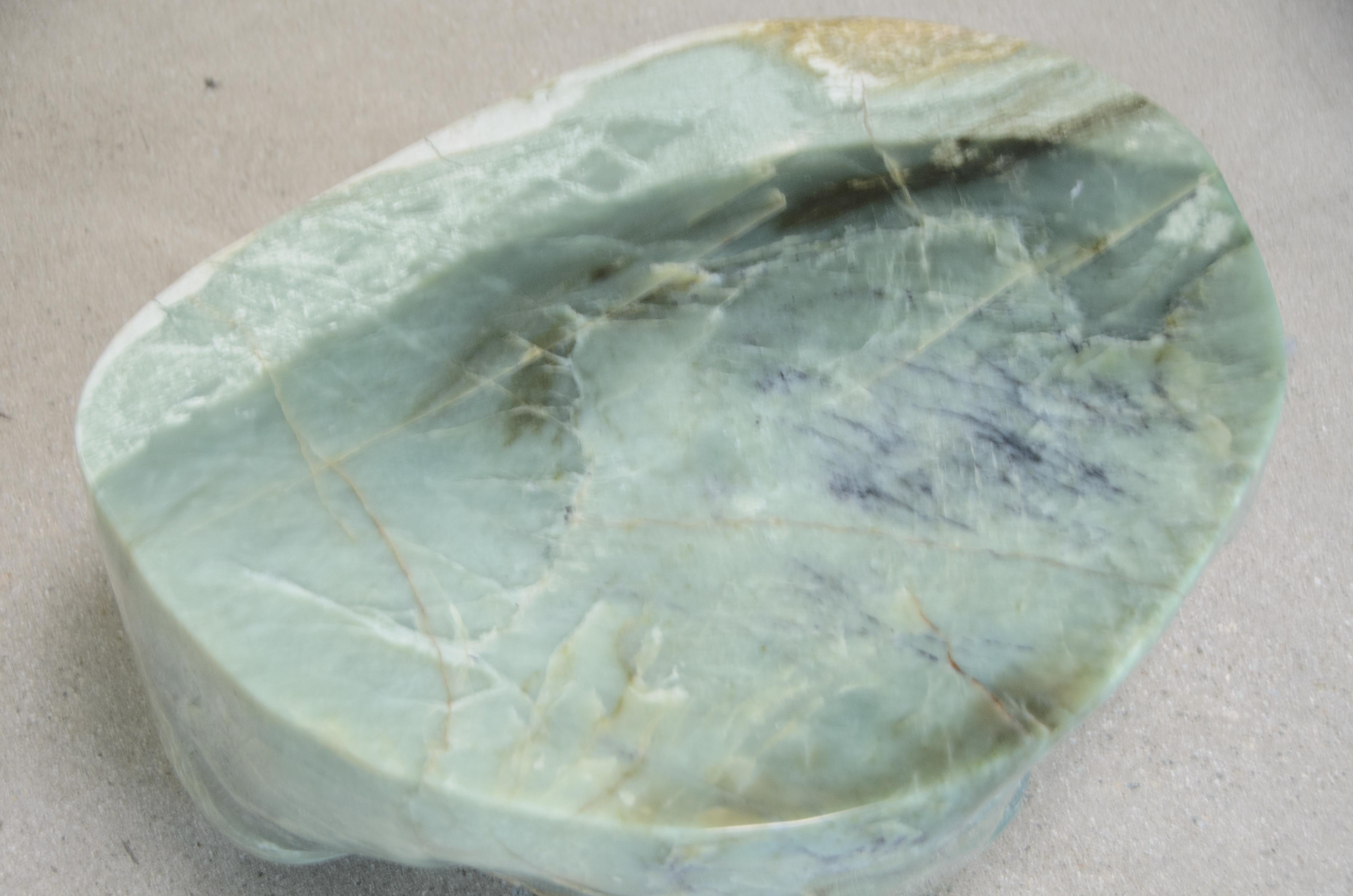 Nephrite Jade Stool / Side Table by Robert Kuo, Hand Carved, One of a ...