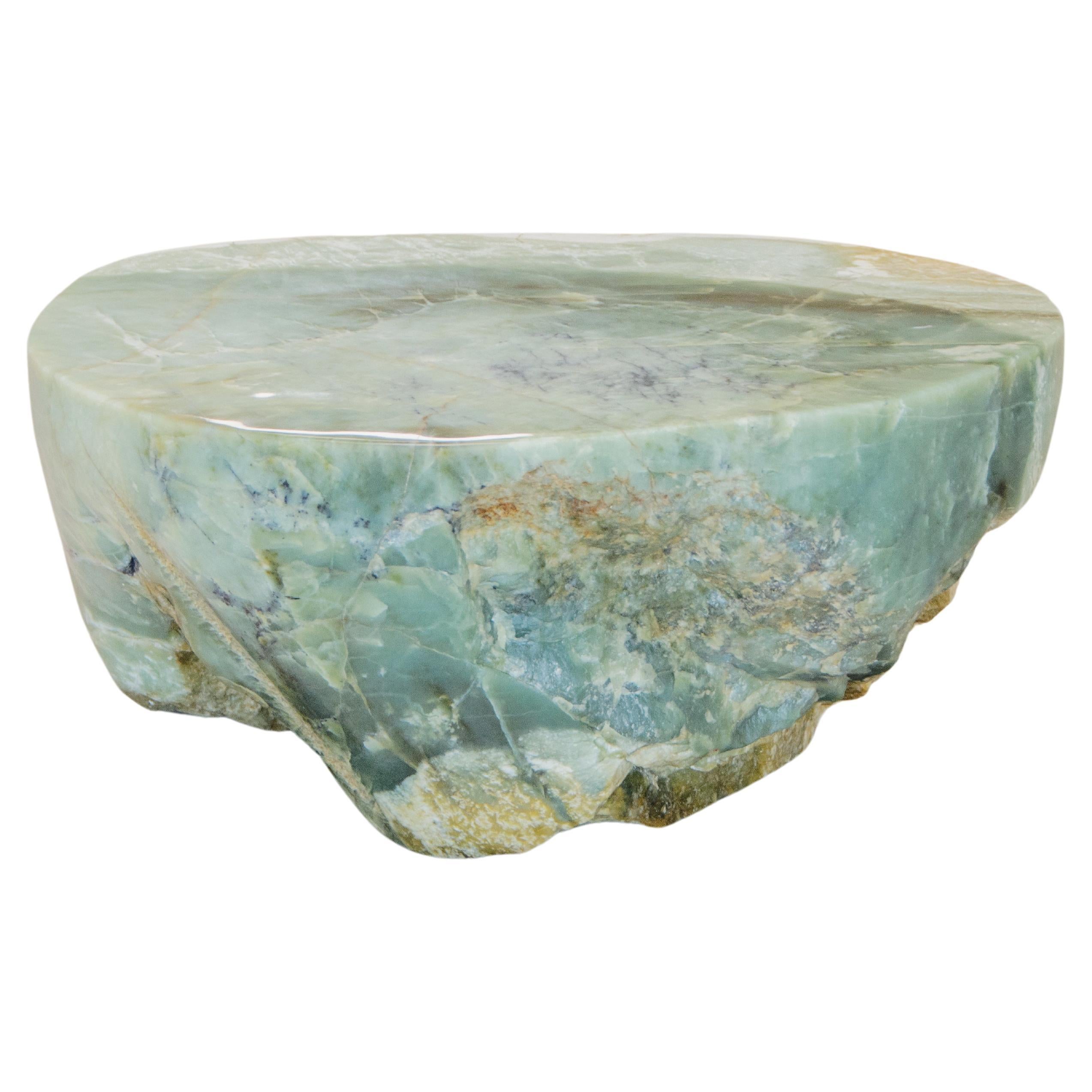 Nephrite Jade Stool / Side Table by Robert Kuo, Hand Carved, One of a ...