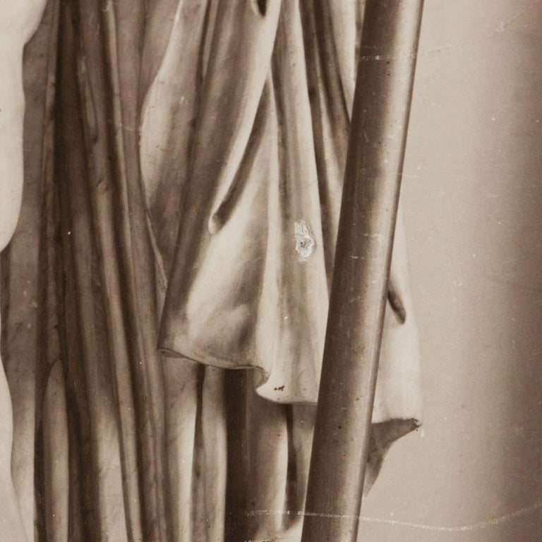 Neptune Sculpture Old Photography on Wood, circa 1950 For Sale at 1stDibs