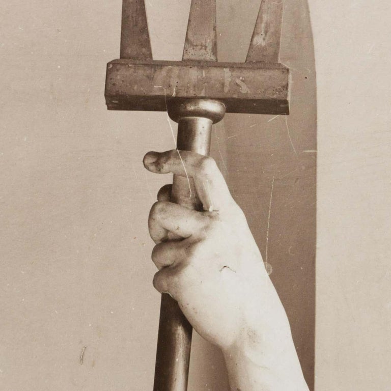 Neptune Sculpture Old Photography on Wood, circa 1950 For Sale at 1stDibs