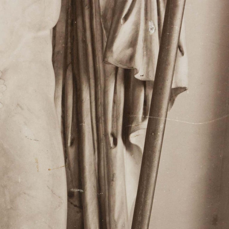 Neptune Sculpture Old Photography on Wood, circa 1950 For Sale at 1stDibs