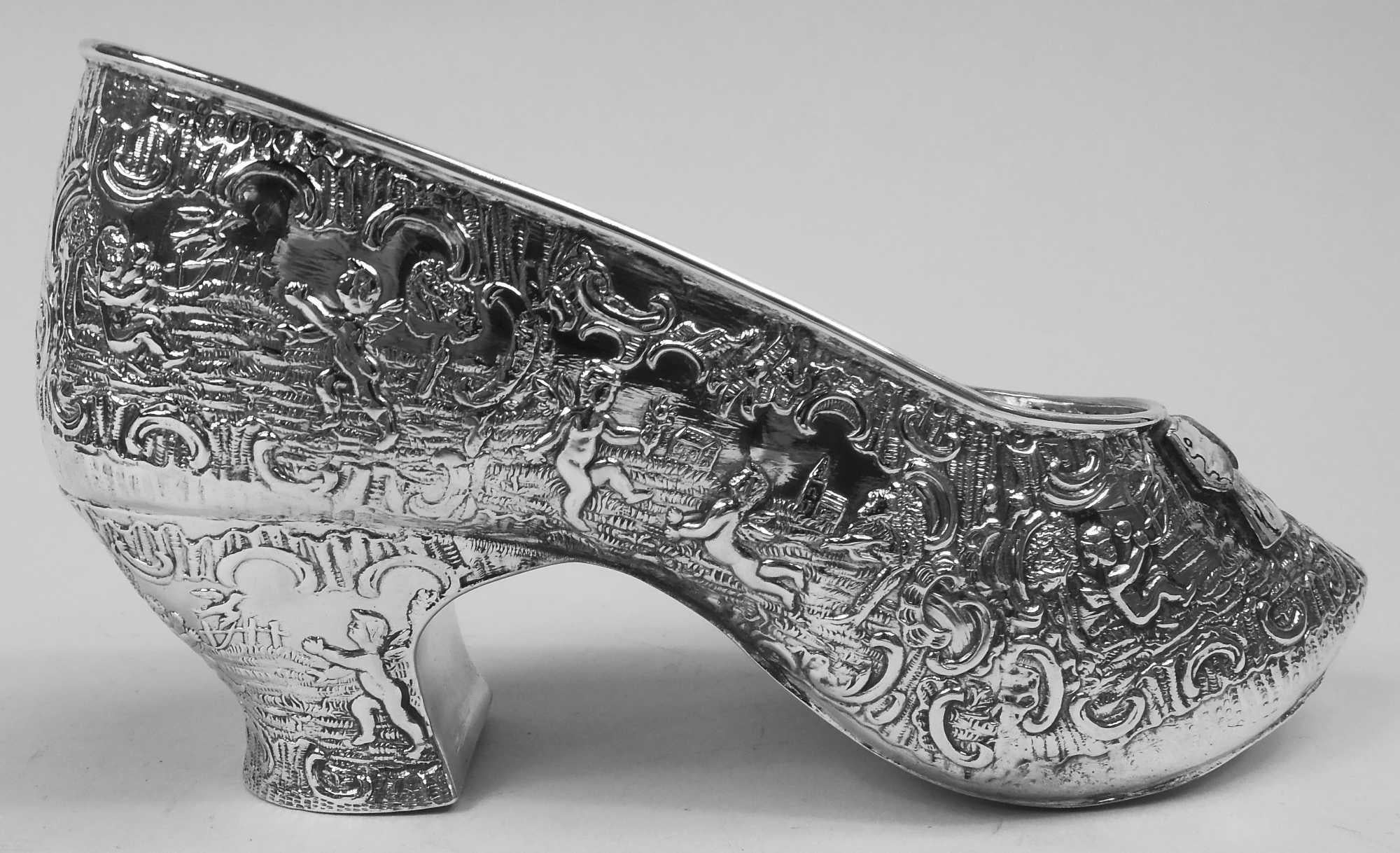 Neresheimer Hanau Rococo Silver Lady’s Shoe Ornament For Sale at 1stDibs