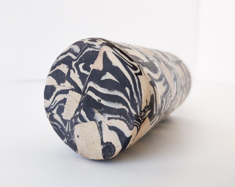 Nerikomi Black and White Checkered Ceramic Vase by Fizzy Ceramics For ...