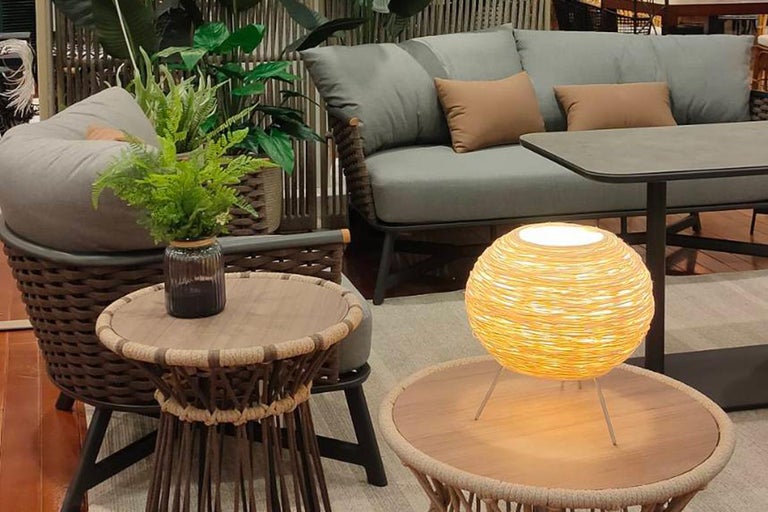 Nest by Ango, Handcrafted Rattan Table Lamp For Sale at 1stDibs