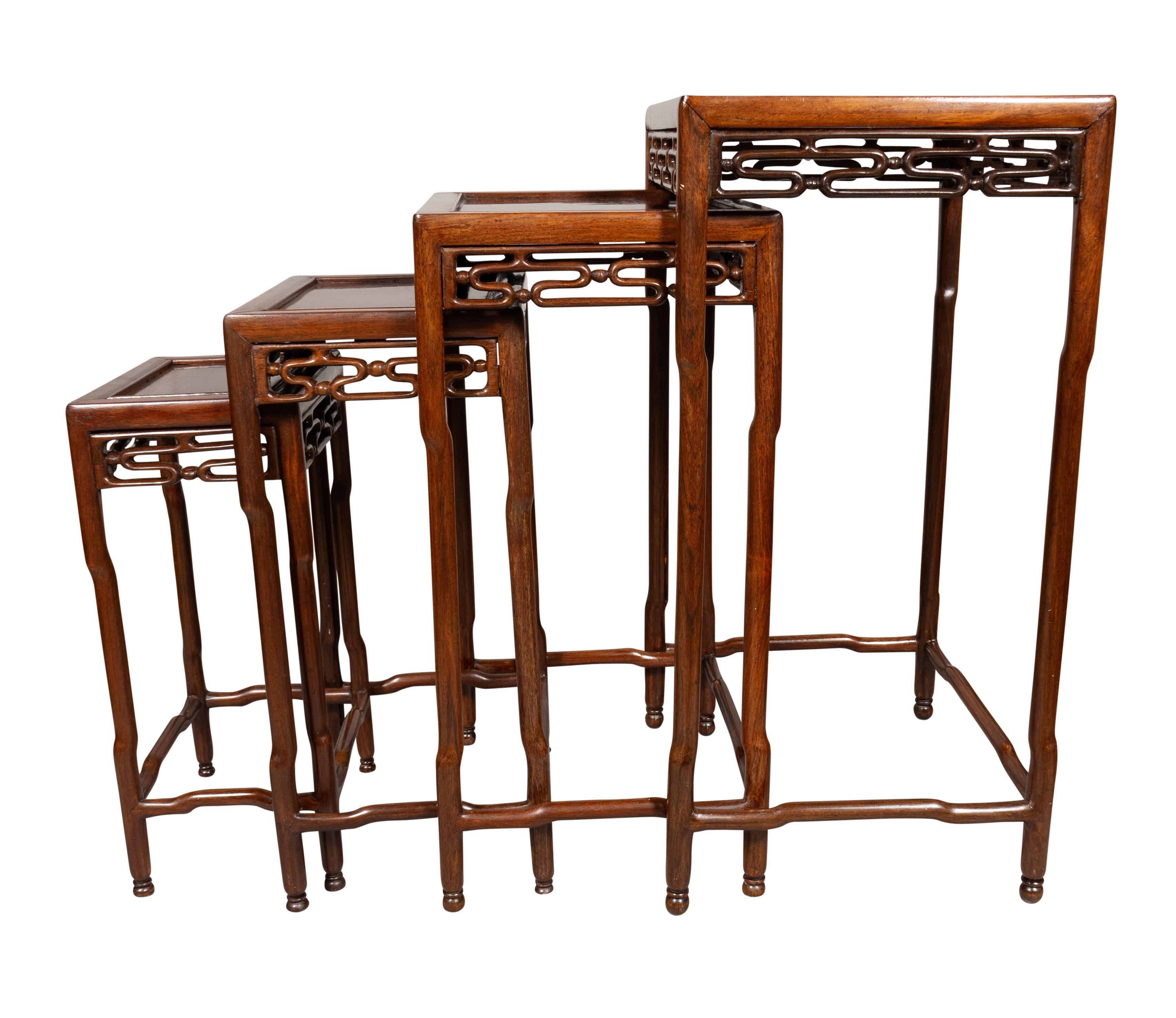Nest Of Four Chinese Hardwood Tables For Sale at 1stDibs