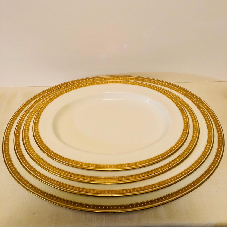 Nest of Four Spode Copeland Serving Platters With Gold Border and White ...
