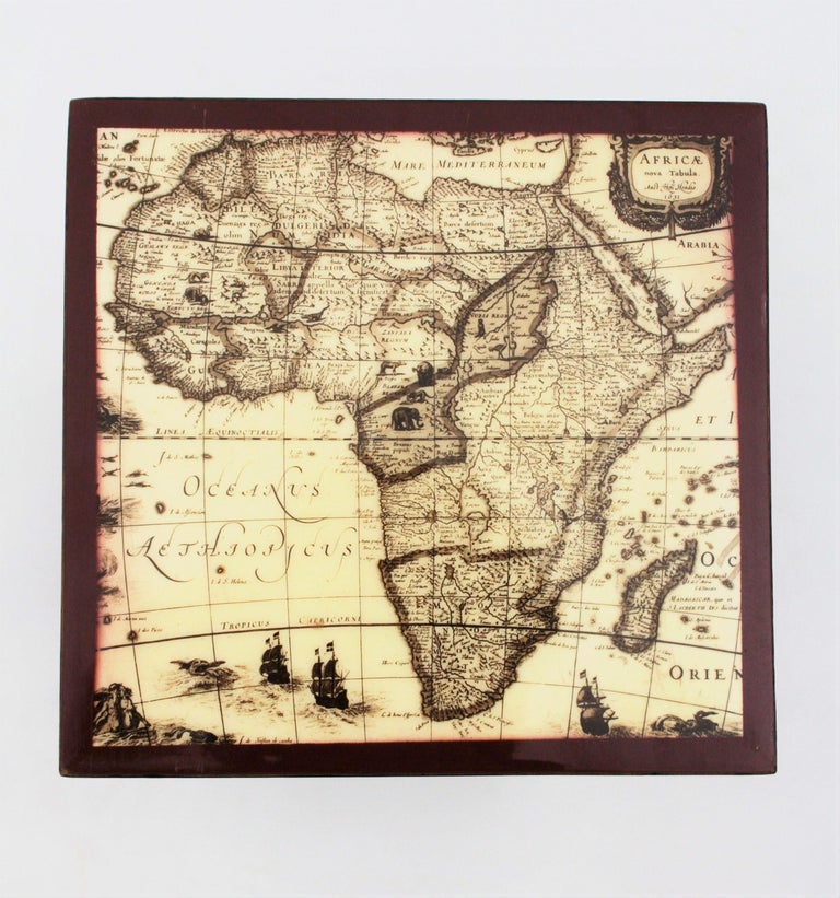 Nesting Tables with World Maps Tops For Sale at 1stDibs | nest of ...