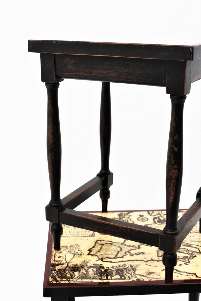 Nesting Tables with World Maps Tops For Sale at 1stDibs | nest of ...