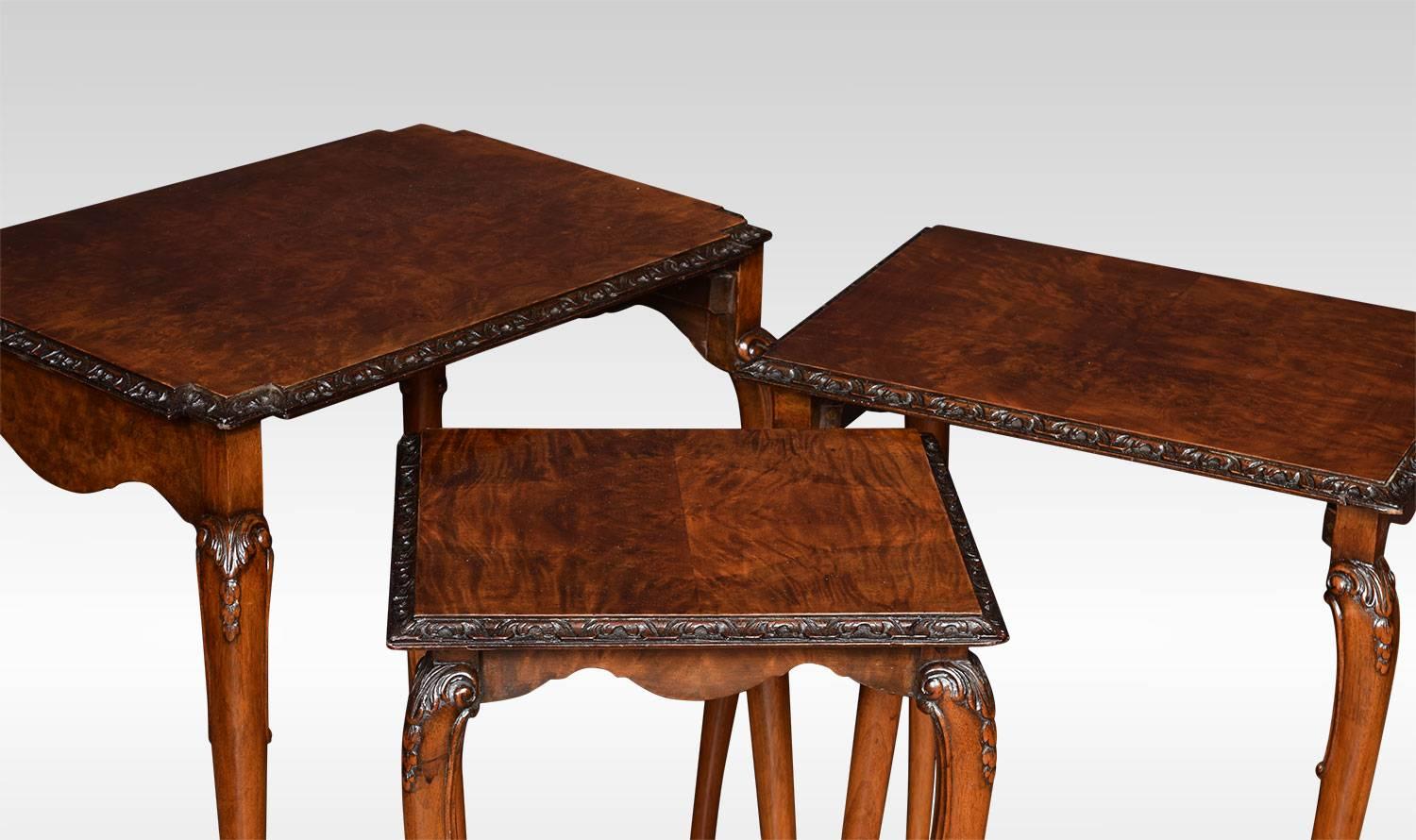 Nest of Three Walnut Tables at 1stDibs