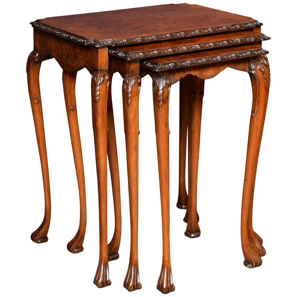 Nest of Three Walnut Tables at 1stDibs