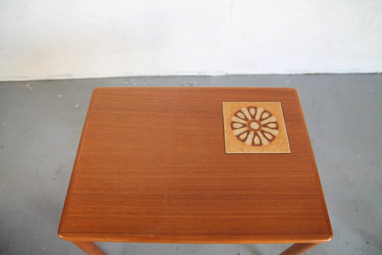 Nesting Table with Tile Inset on Top Table For Sale at 1stDibs