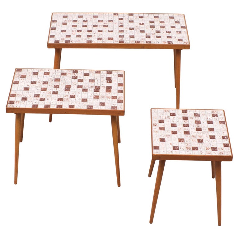 Nesting Tables Ceramic Mosaic Tiles. 1960s Holland For Sale at 1stDibs