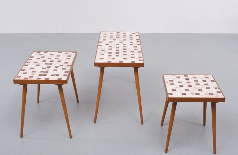 Nesting Tables Ceramic Mosaic Tiles. 1960s Holland For Sale at 1stDibs