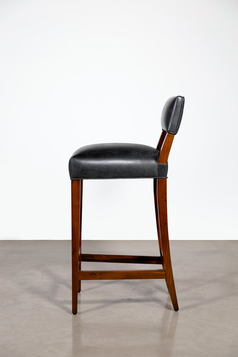 Neto Modern Stool from Costantini in Rosewood Frame and Argentine ...