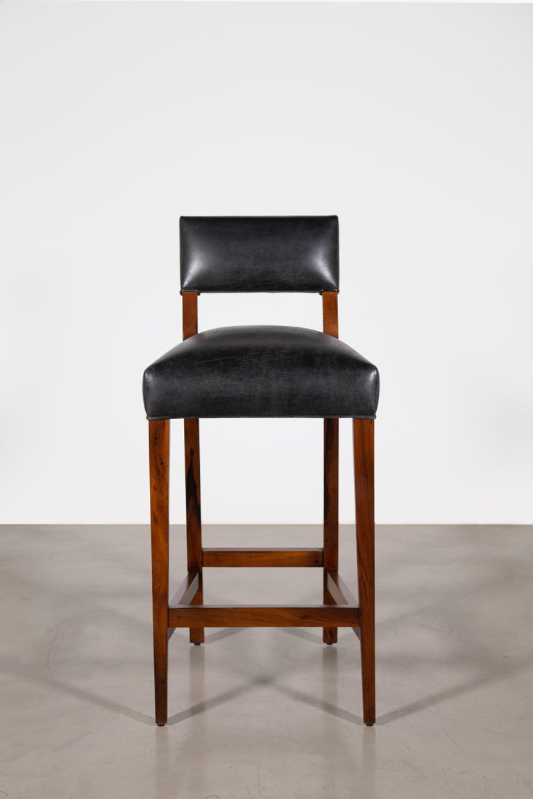 Neto Modern Stool from Costantini in Rosewood Frame and Argentine ...
