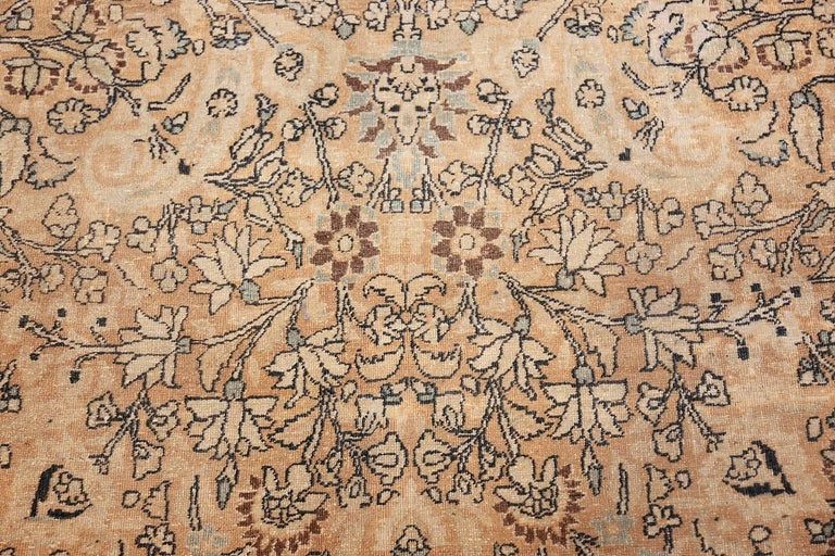 Neutral Earth Tone Antique Oversized Persian Tabriz Rug. Size: 15' 9" x ...