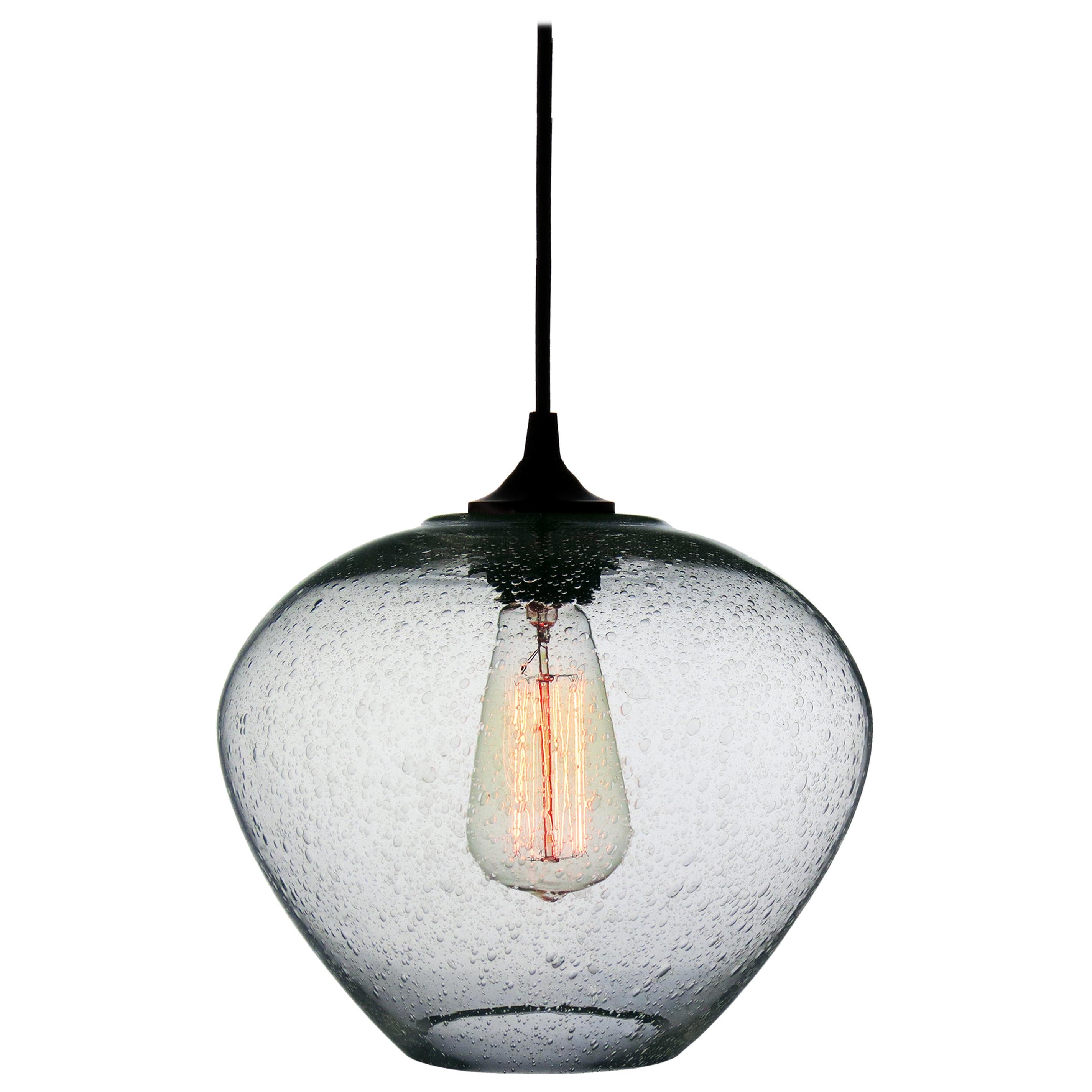 Contemporary Hand Blown Pendant Lamp in Blood Red Rustic Finish For ...