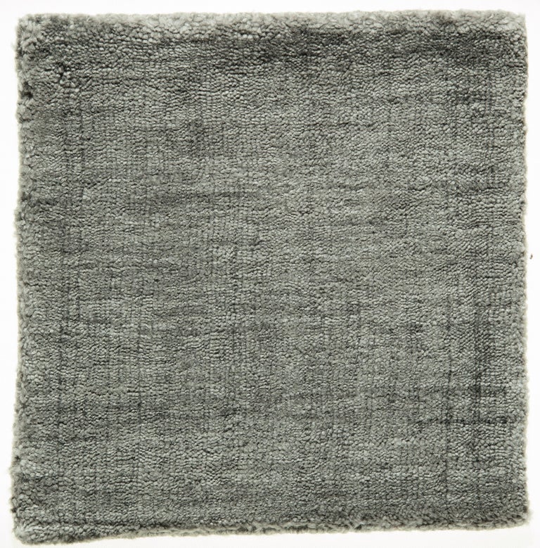 Neutral Grey Rug Hand-Loomed Bamboo Silk Solid Neutral Rug in Any ...