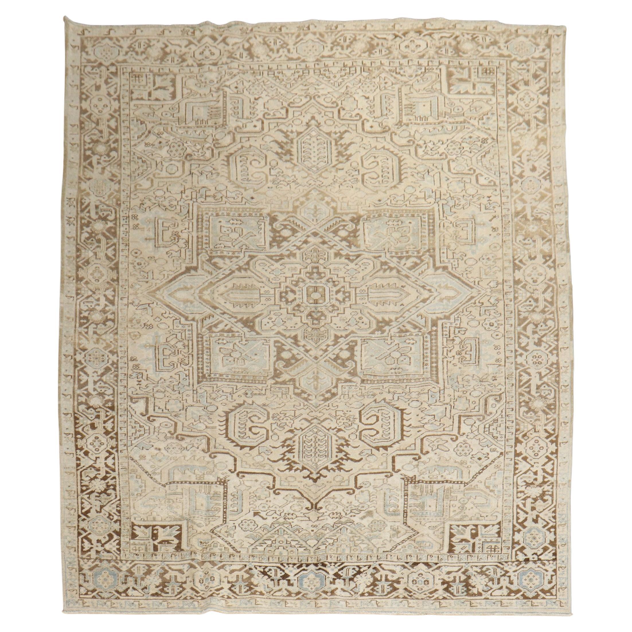 Colonial Revival Style Vintage Persian Mashhad Rug with Warm, Neutral ...