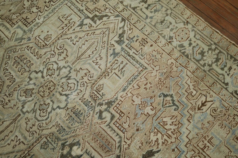 Neutral Heriz Antique Persian Wool Rug at 1stDibs
