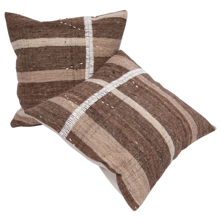 Neutral Pillowcases Made from an Anatolian Vintage Cover, Mid-20th ...