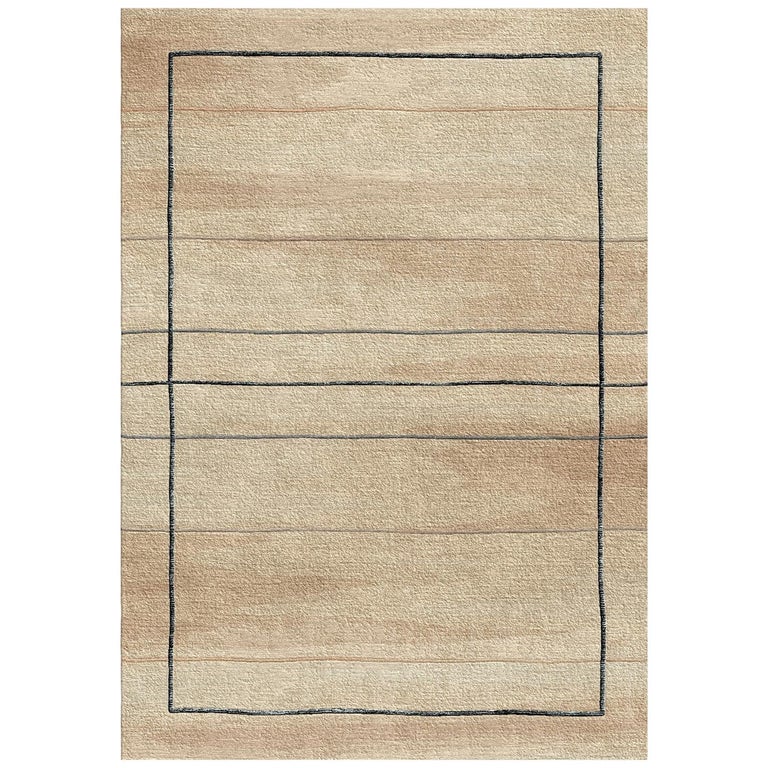 Neutral Tone Wool and Silk Rug from Scandinavian Collection by Gordian ...