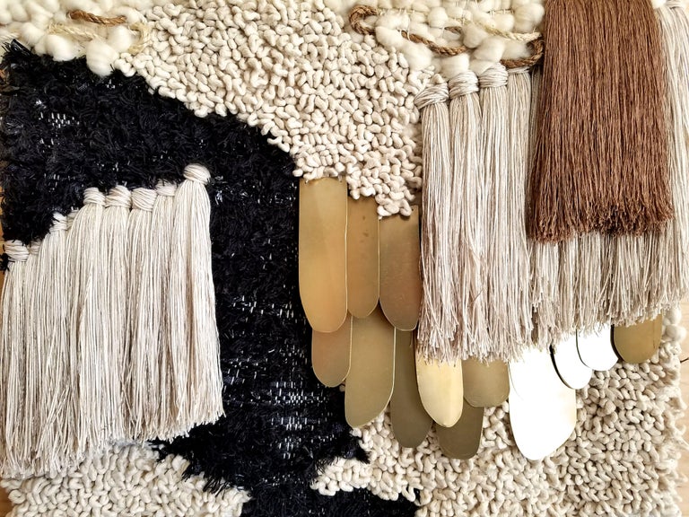 Neutral Fiber Art Weaving by All Roads For Sale at 1stDibs