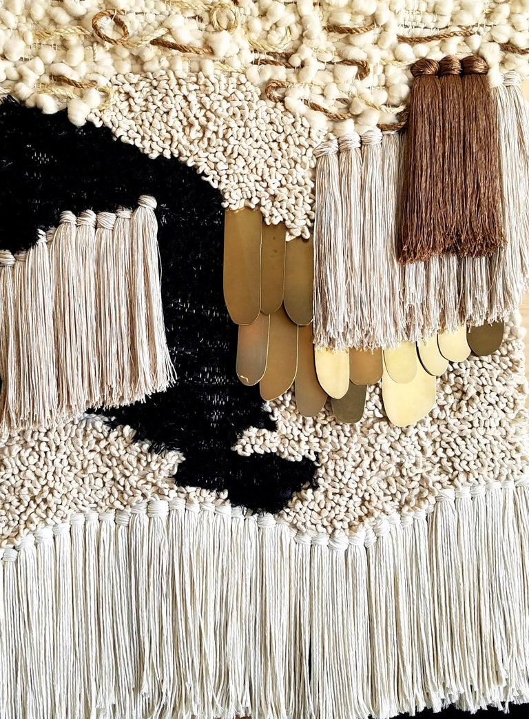 Neutral Fiber Art Weaving by All Roads For Sale at 1stDibs