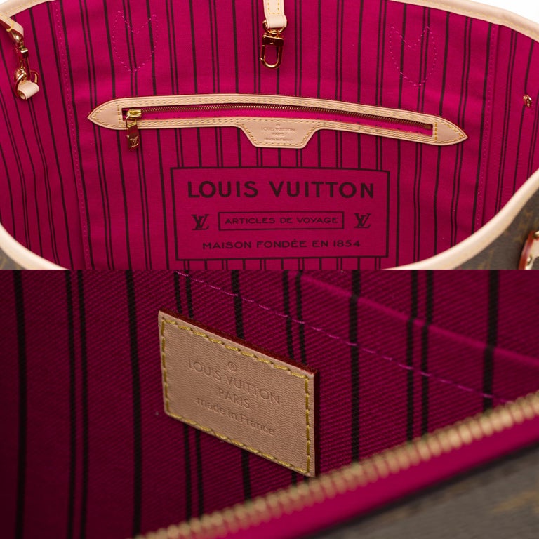 Neverfull MM handbag in Monogram canvas customized "In Love with ...