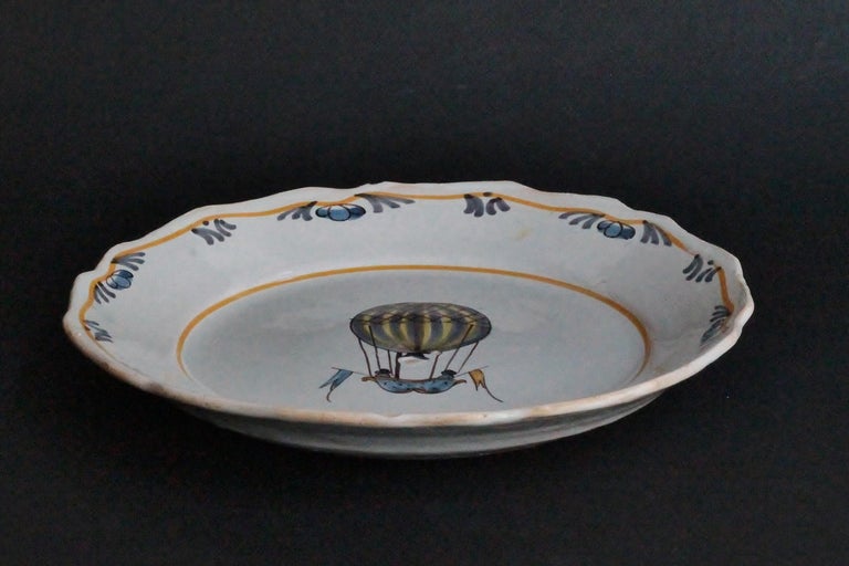 Nevers 'France' Faience Plate with "Balloon" Decoration, 18th Century ...