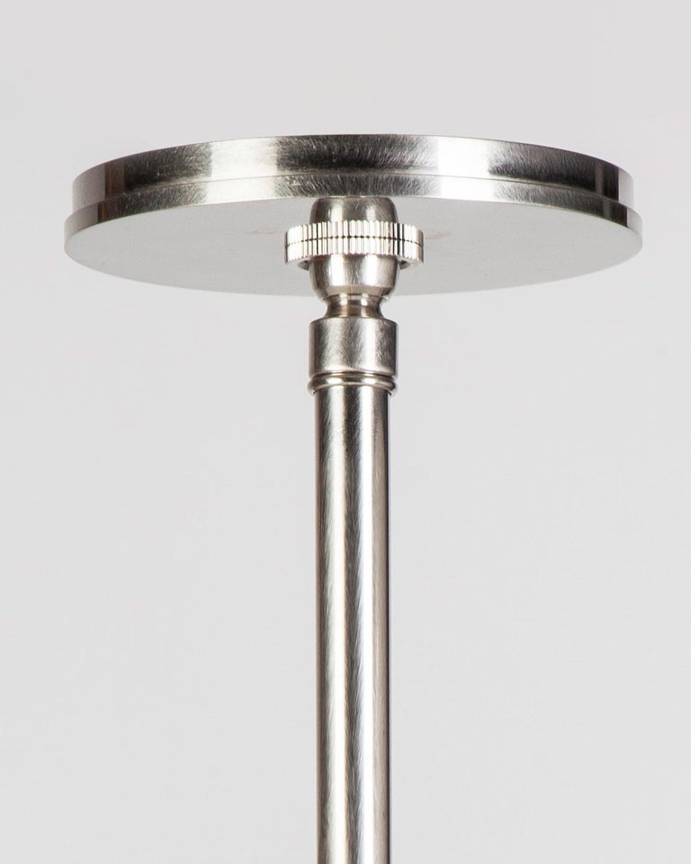 Nevins 14 Chandelier with Four Milk Glass Domes in Nickel by Remains ...