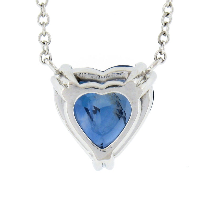 New 18K Gold 4.66ct GIA No Heat Ceylon Heart Sapphire Solitaire Pendant ...