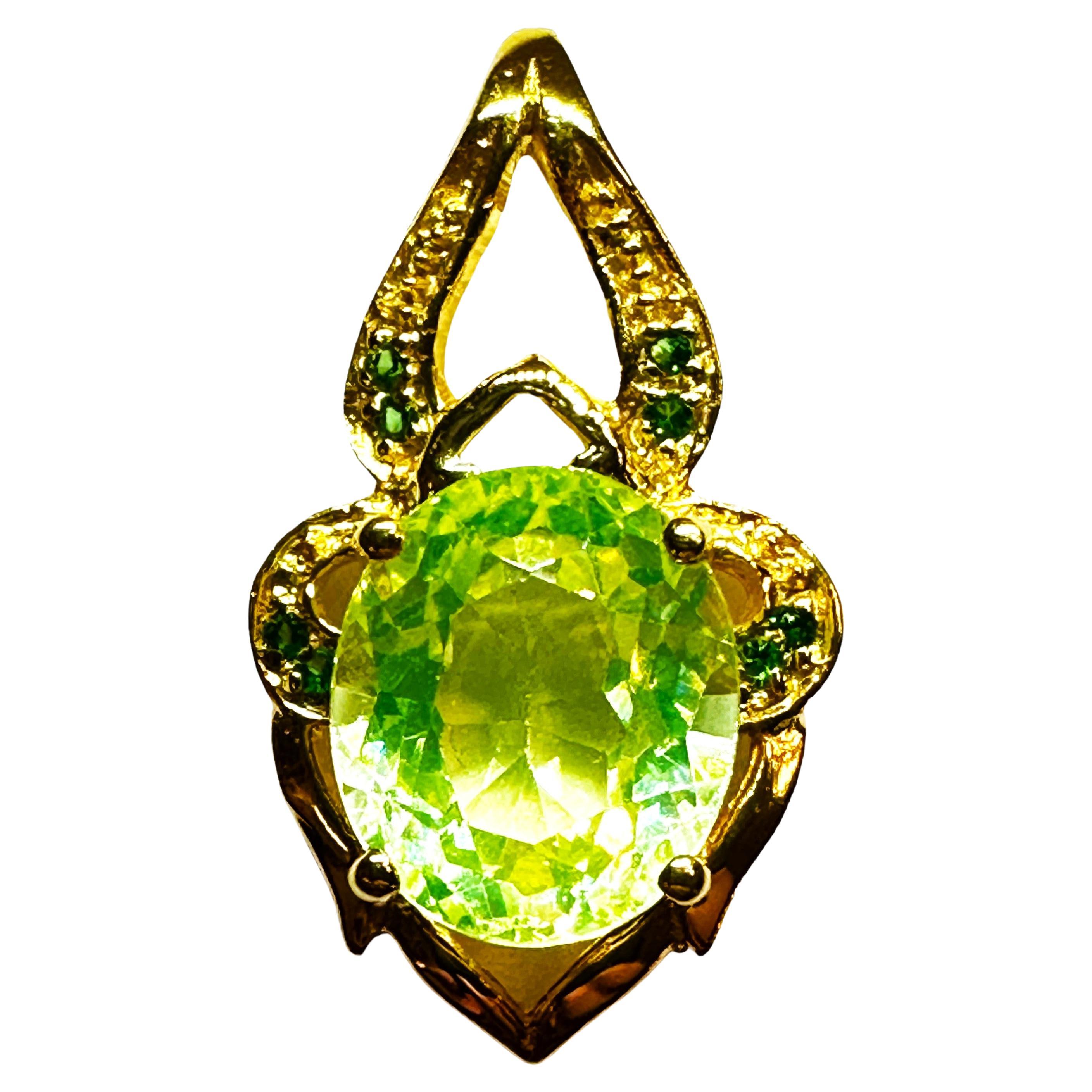 New African 14.20 ct Peridot and Aquamarine Rose Gold Plated Sterling ...