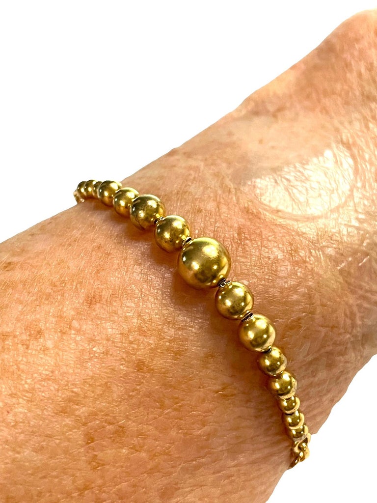 New 925 Silver Boho 14K Rose Gold Plated Graduated Bead Adjustable Bolo ...