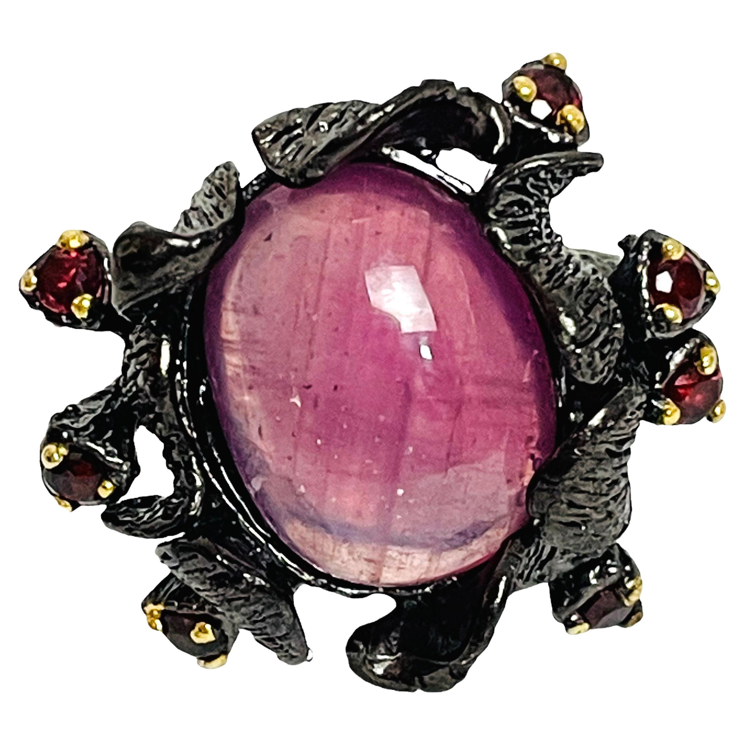 Sterling Silver Natural Raw Ruby Brutalist Ring at 1stDibs | raw ruby ...