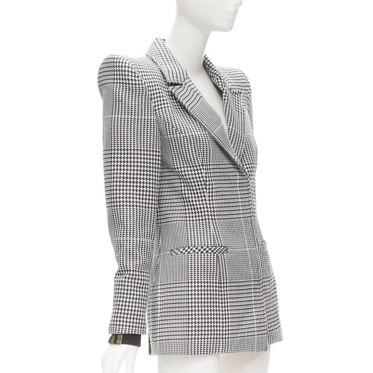 new ADIDAS IVY PARK padded shoulder black houndstooth Power blazer XS ...