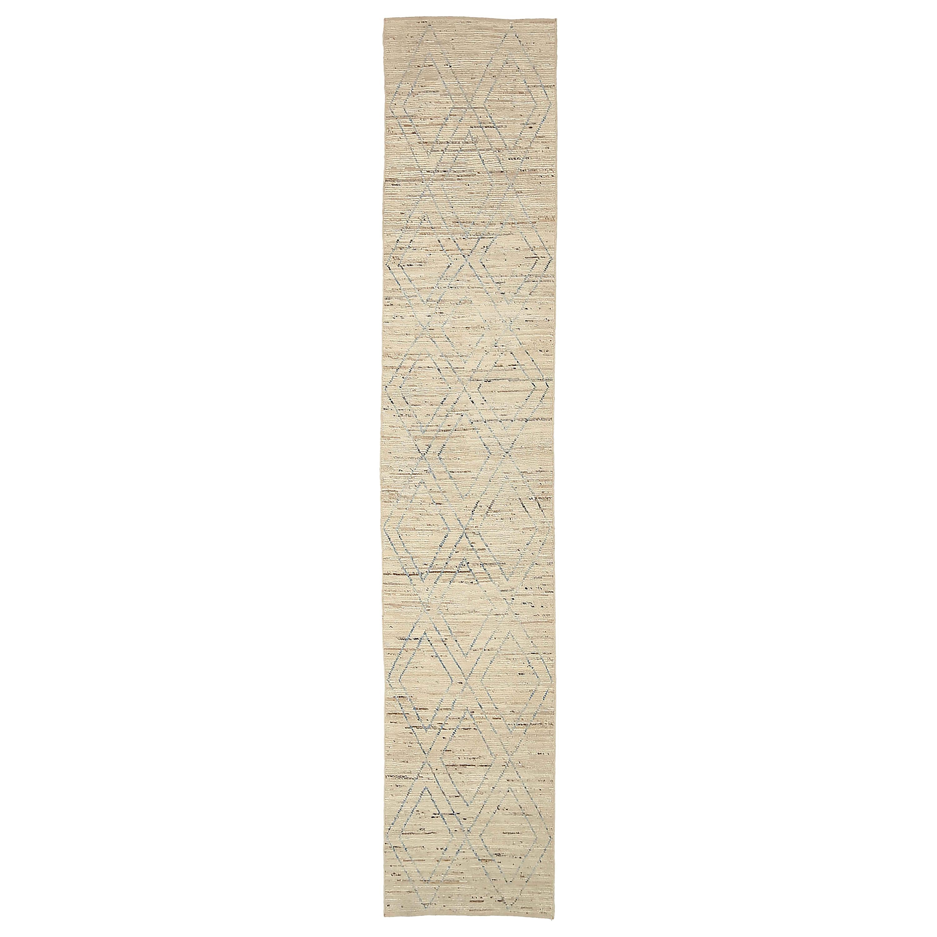 New Afghan Runner Rug Moroccan Design For Sale at 1stDibs