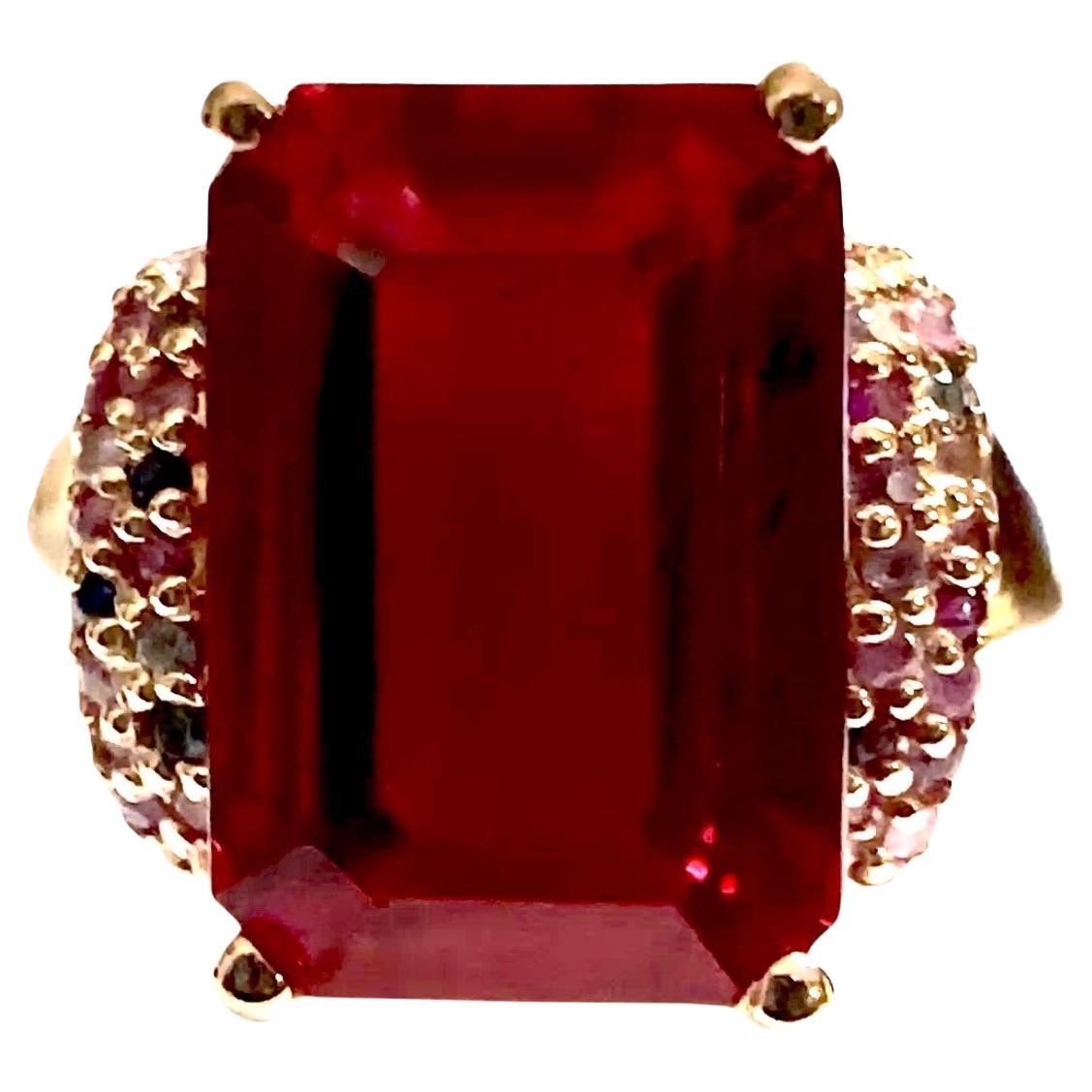New African 10 Ct Red Sapphire and Multi-Color Sapphire RGold Sterling ...