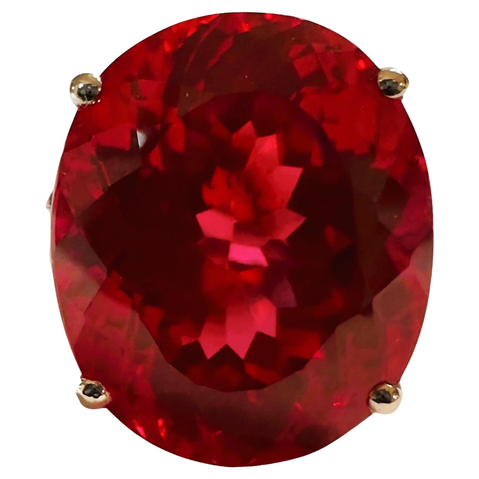 New African 20.20 ct Rasberry Red Sapphire and Orange Sapphire Sterling ...