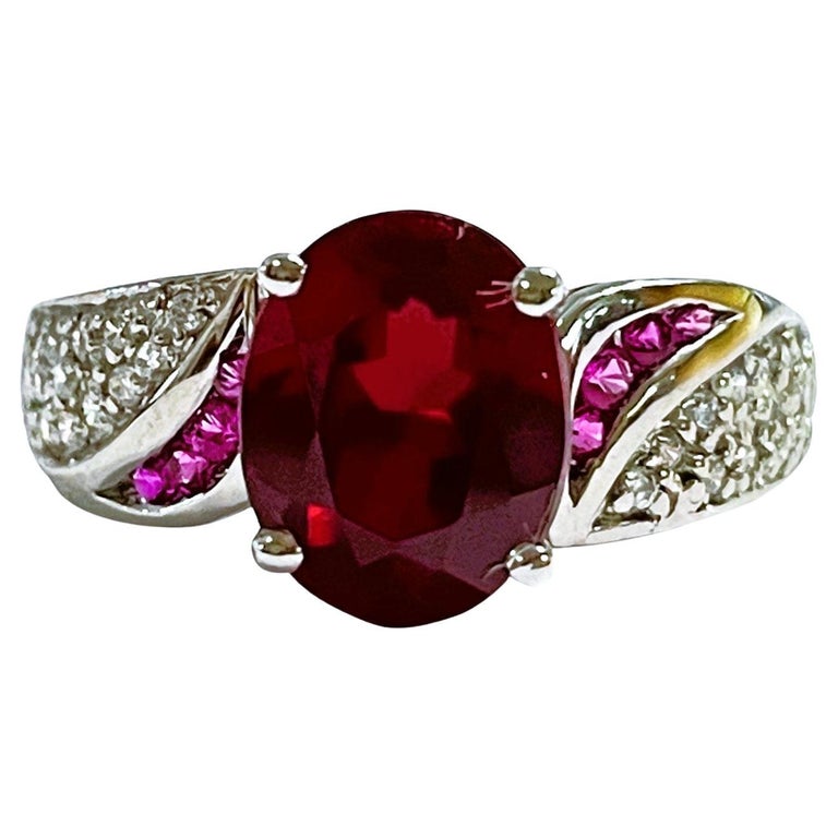 New African 2.80ct Raspberry Tourmaline and Pink Sapphire Sterling Ring at 1stDibs