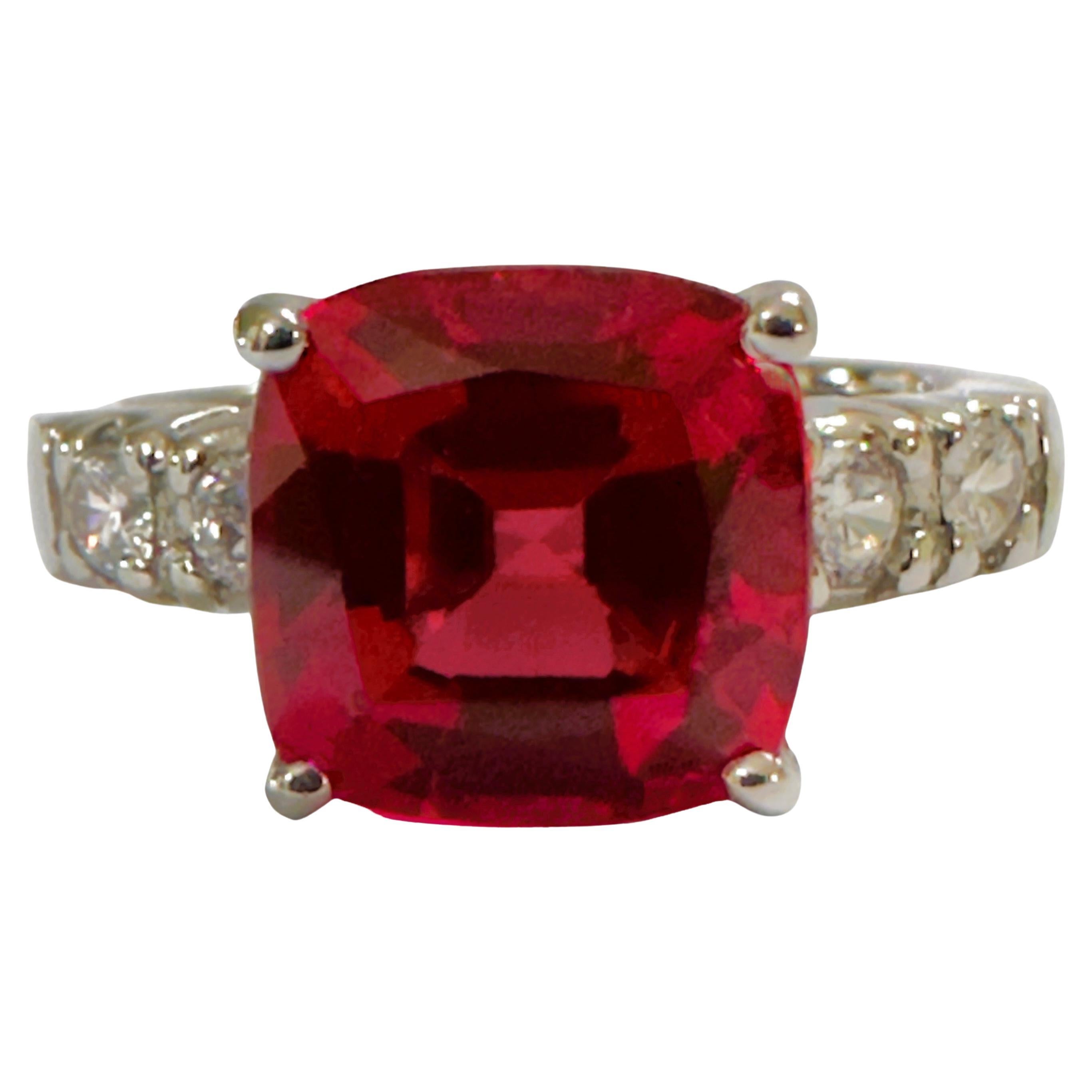 New African 8.30 Ct Intense Red Cabochon Sapphire Sterling Ring For ...