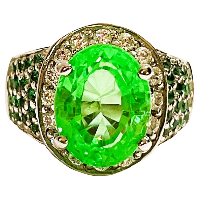 New African 4.70 Carat Emerald Green Garnet Sapphire and Tsavorite ...