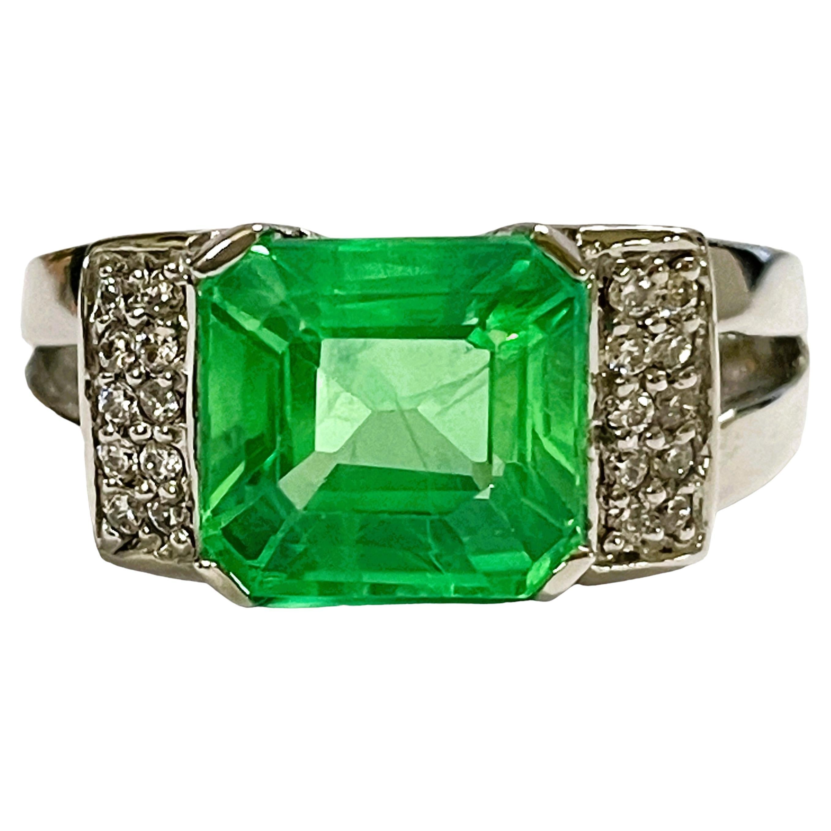 New Green Chrome Diopside Sterling Silver Ring at 1stDibs