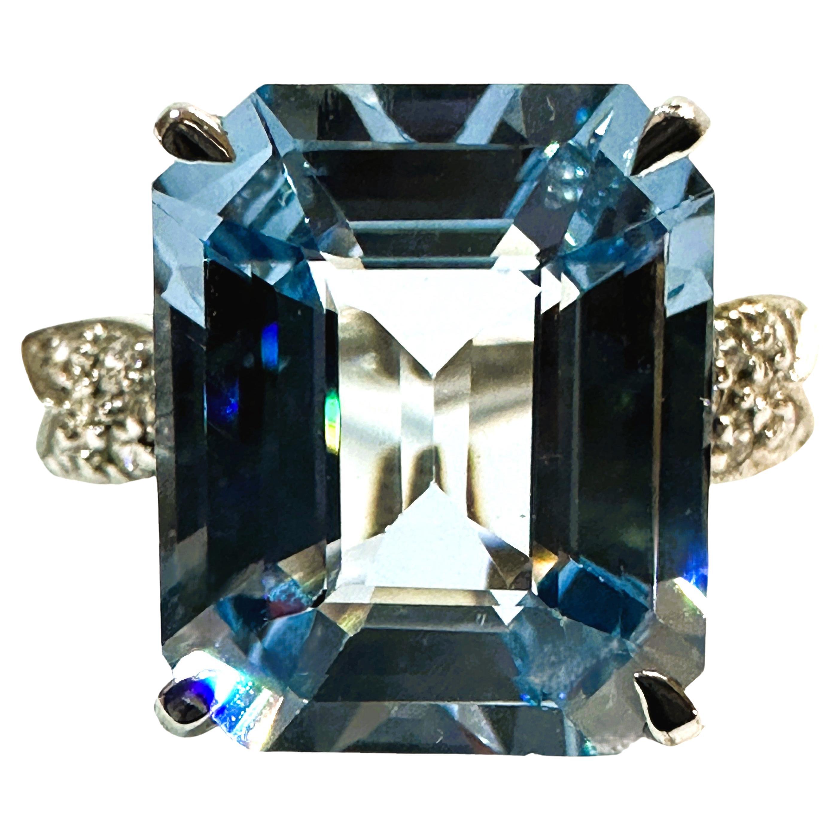 New African IF 10.7 Ct Deep Blue Sapphire Sterling Ring at 1stDibs