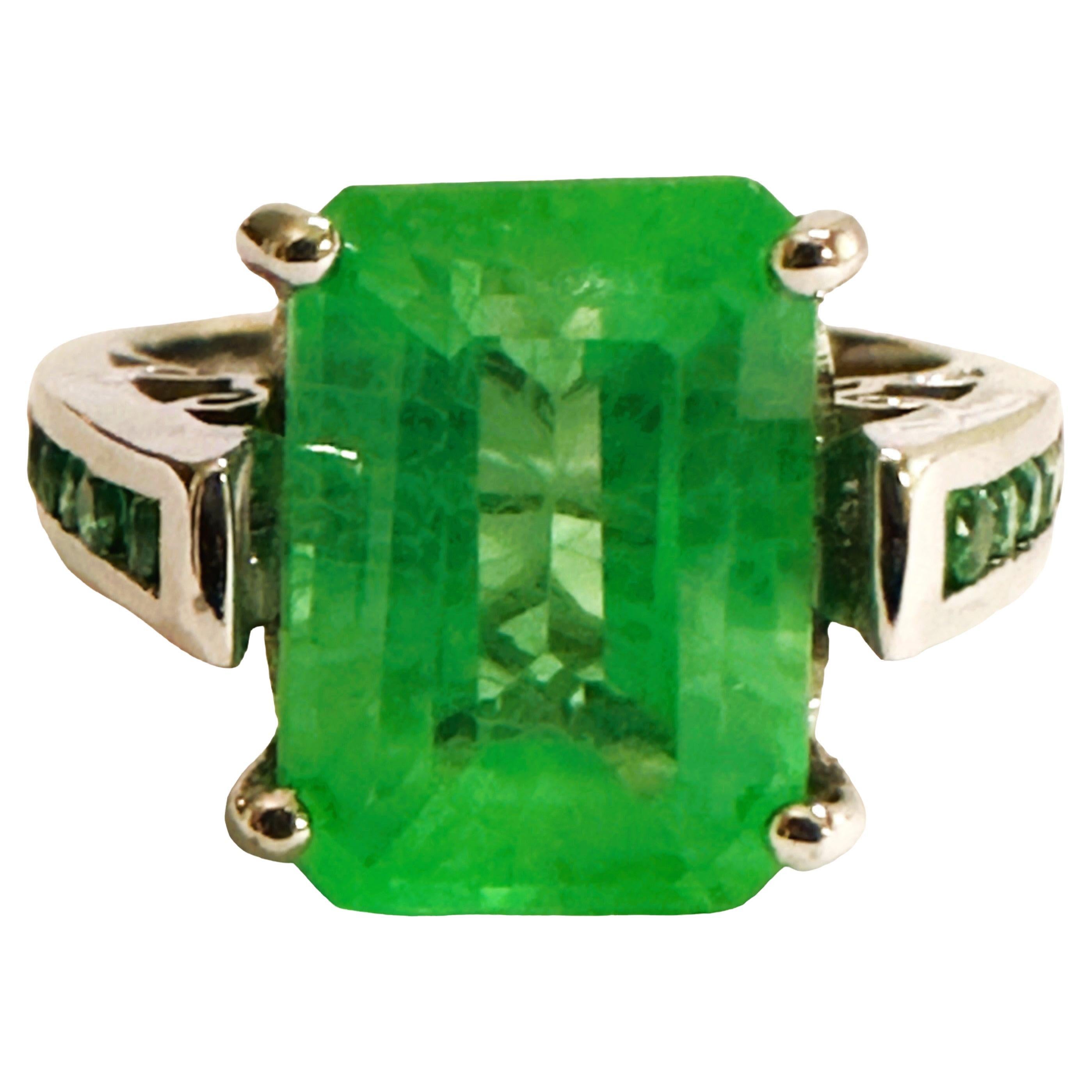 New African 7 Ct Emerald Green Garnet Sapphire and Tsavorite Sterling ...
