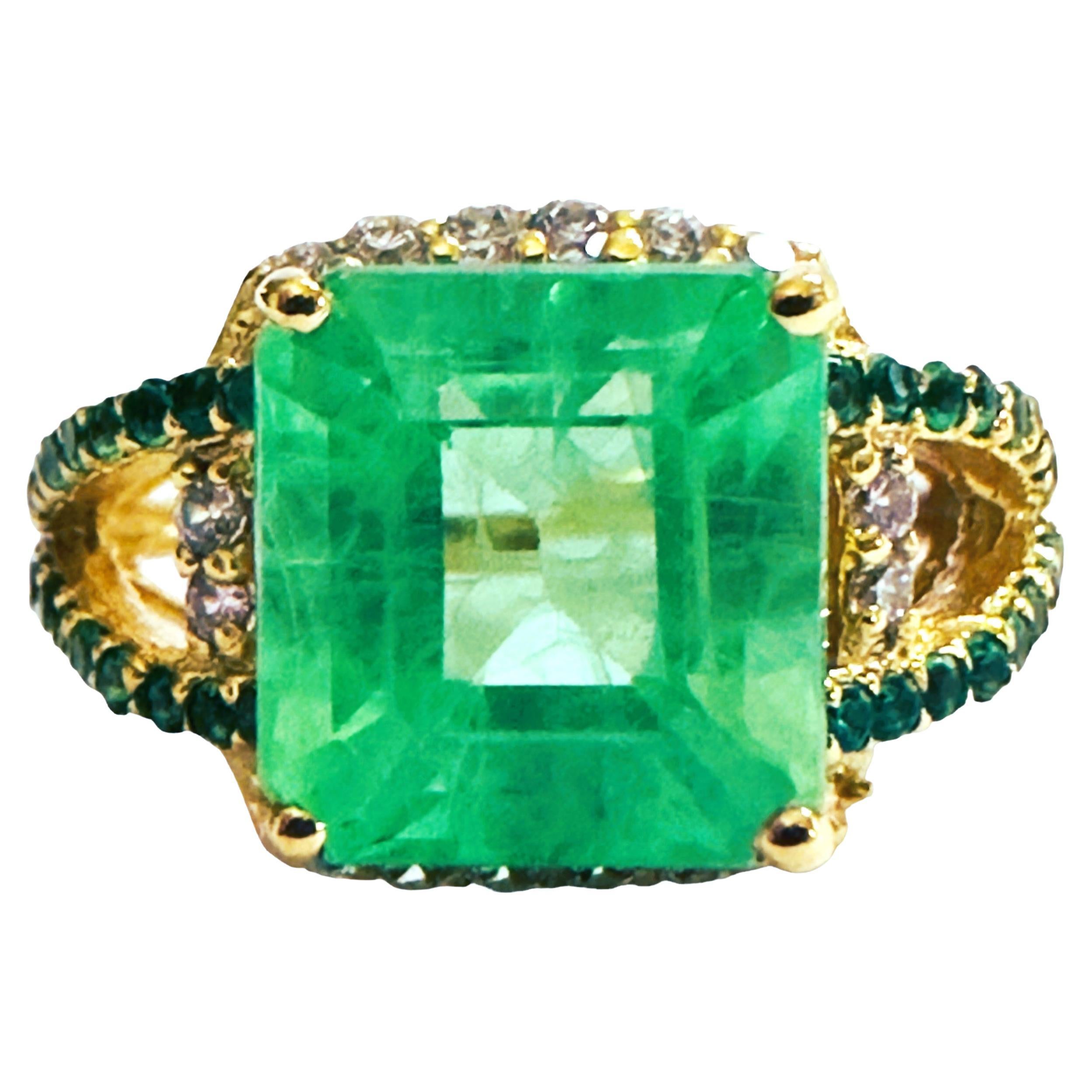 New African 4.60 Ct Emerald Green Garnet Sapphire and Tsavorite ...