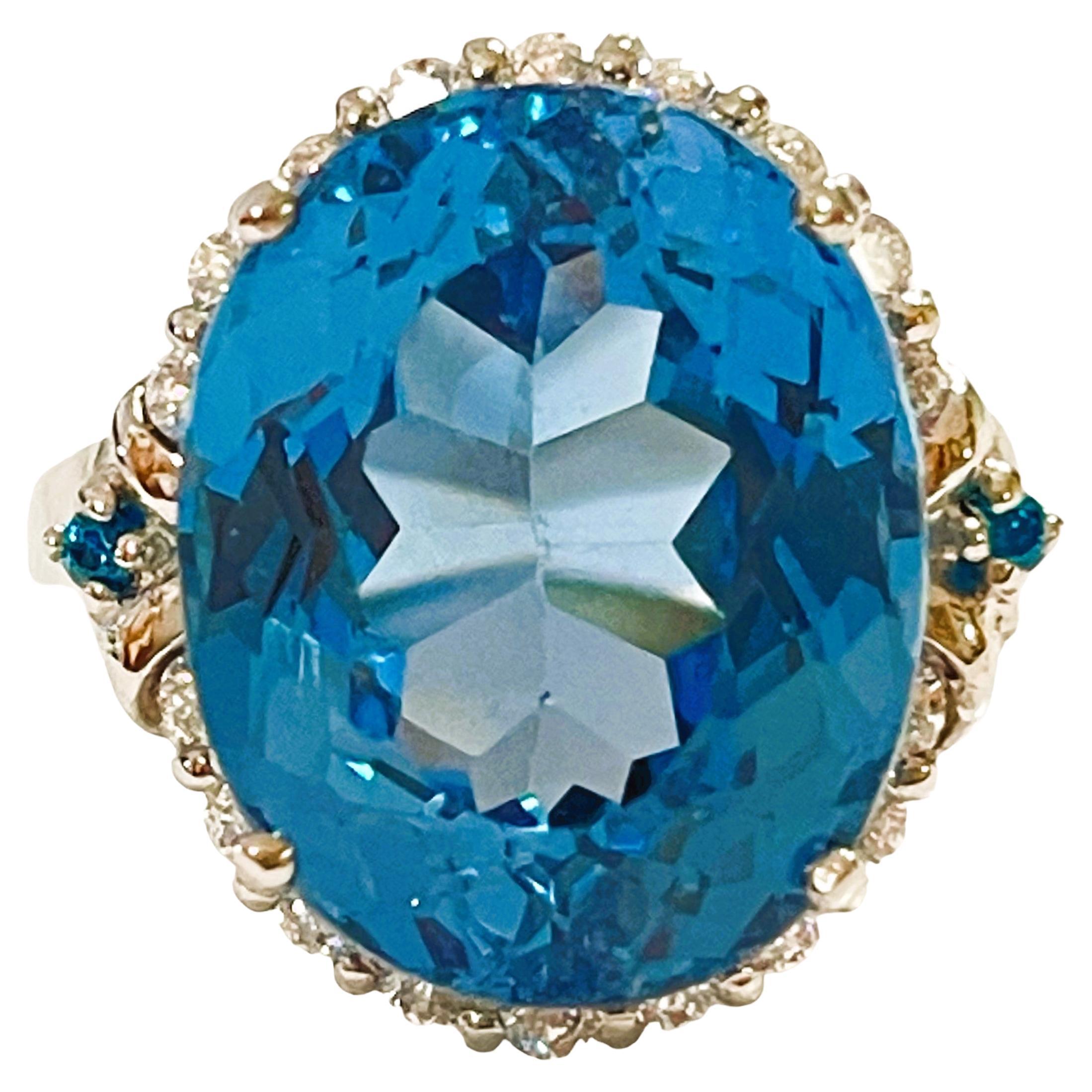 New African If 12.7 Ct Swiss Blue Topaz and White Sapphire Sterling ...