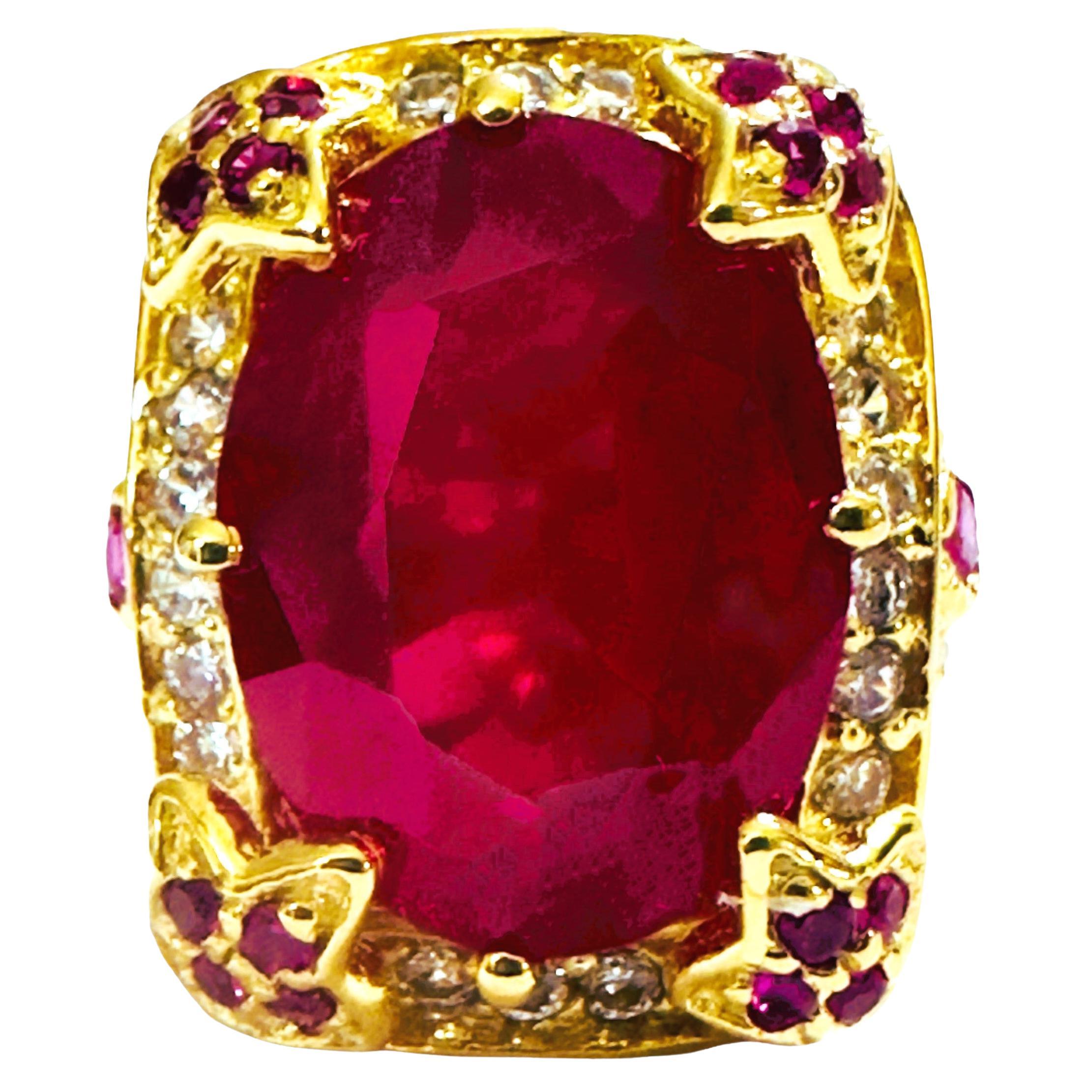 New African Kashmir Blue and Pink Sapphire 14k GP Sterling Ring at ...